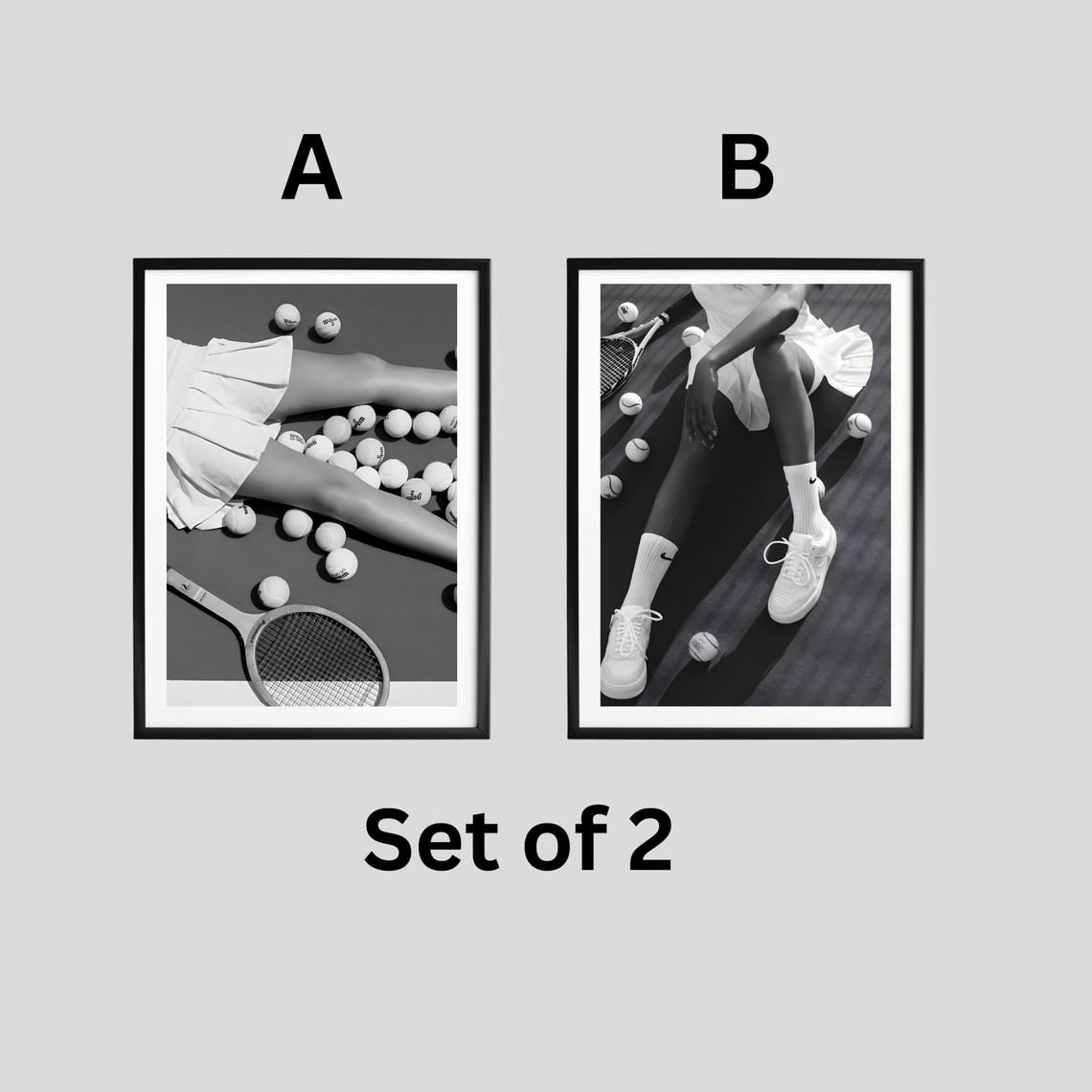 Black and White Tennis Fashion Retro Court Photography Minimalist ...