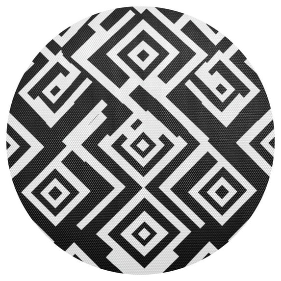 Black and White Texture 15.4in Diameter PVC Plate Mat, Heat-Resistant ...
