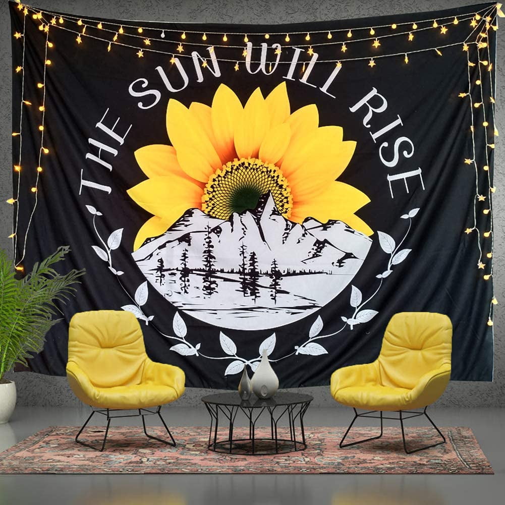 Black and White Tree Wall Hanging Mandala Bohemian Wall Tapestry ...