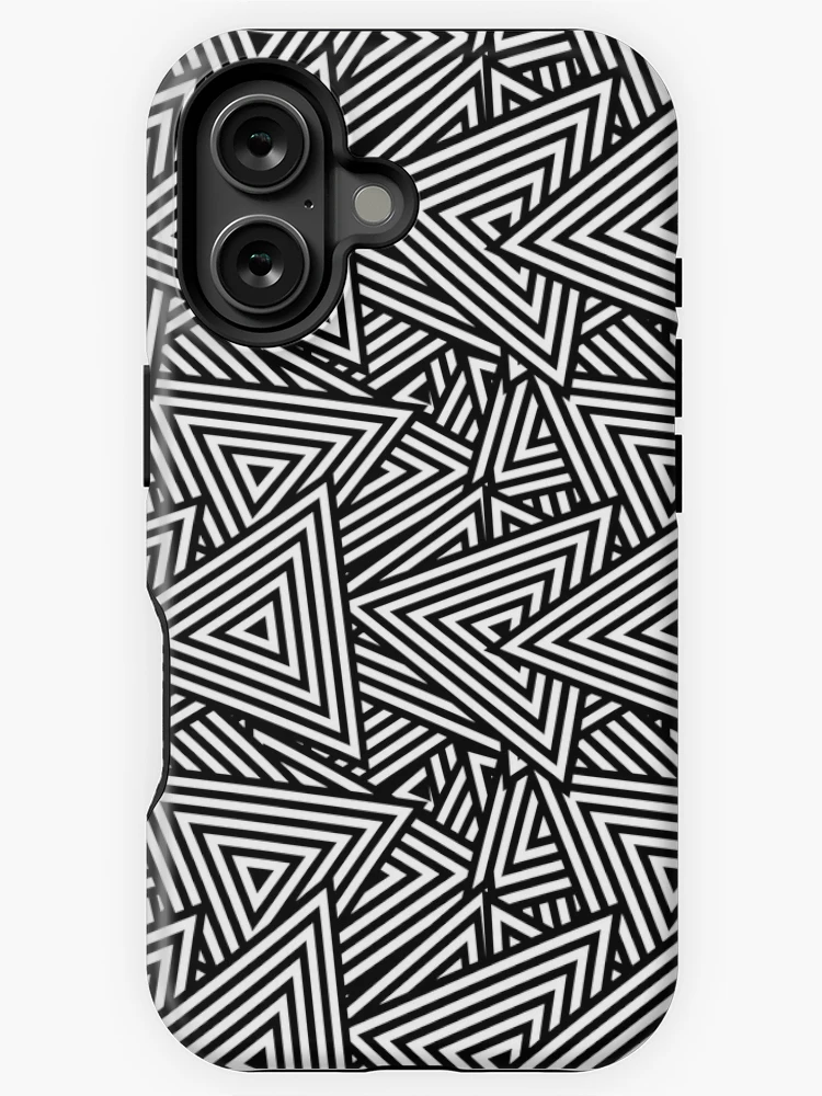 Black and White Triangle Geometric Pattern iPhone Case for 11 through 16 Pro Max - Walmart.com