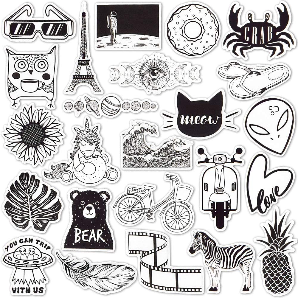 Black and White VSCO Stickers for Kindle Kids Aesthetic Sticker for ...