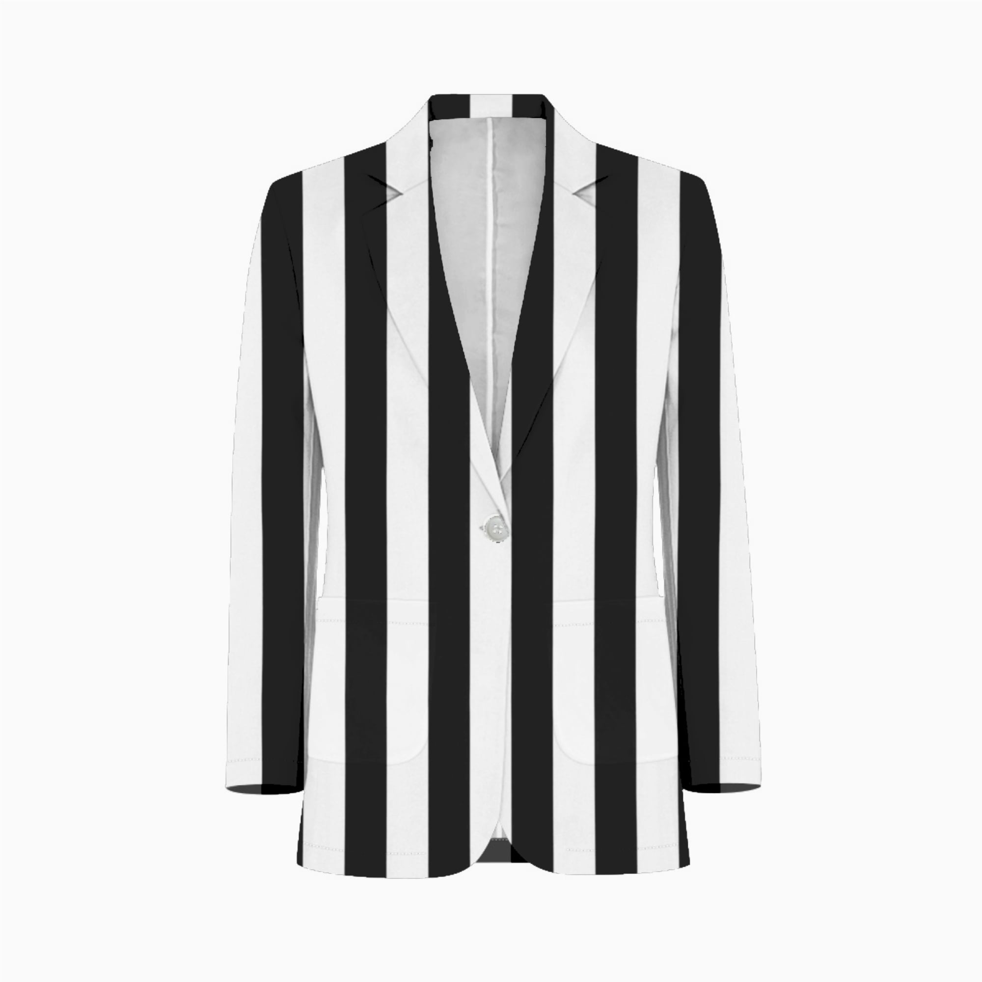 Black and White Vertical Stripes Customized Men's Suits full man Shawl ...