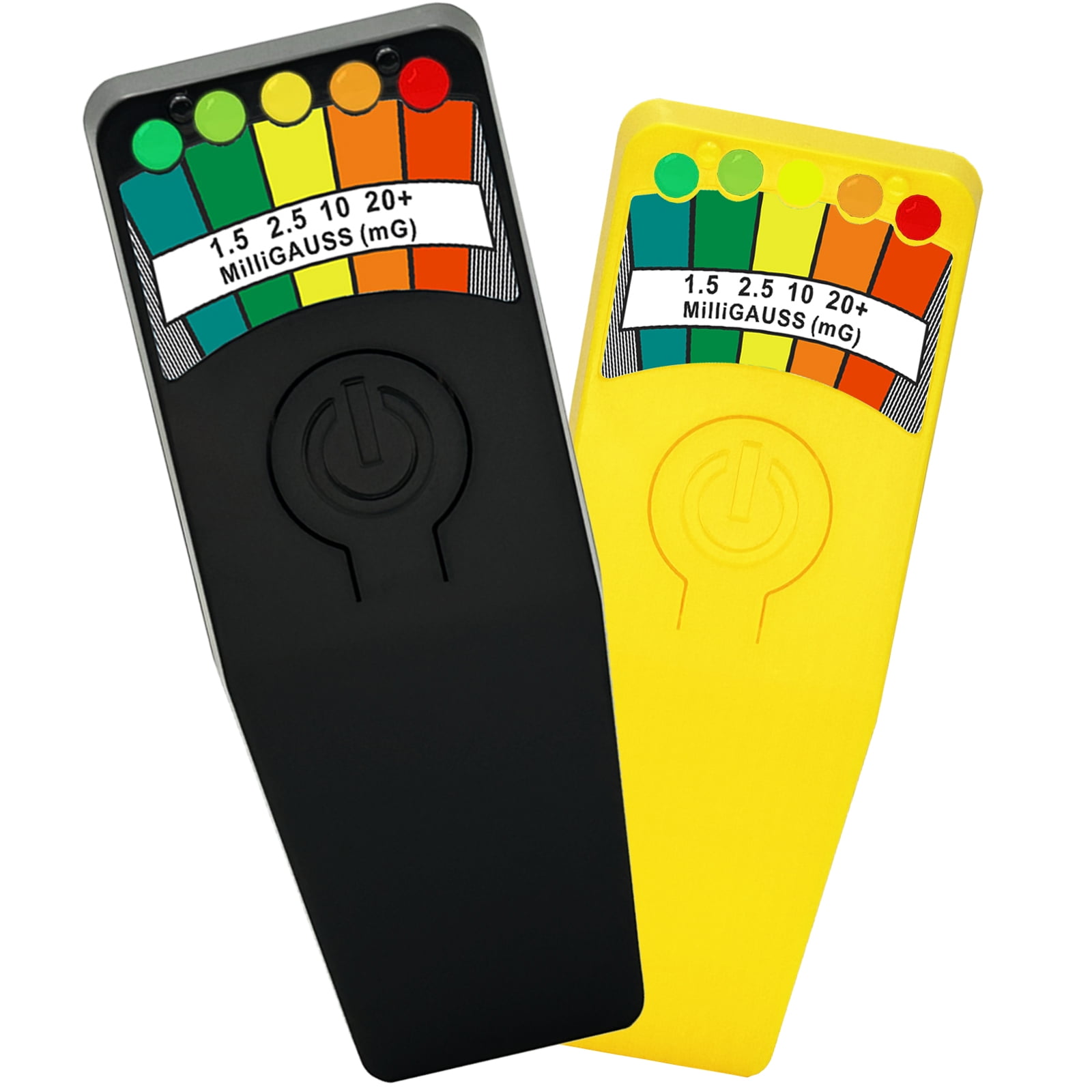 Black and Yellow 2 Pack EMF Meter Ghost Hunting Magnetic Field Detector ...