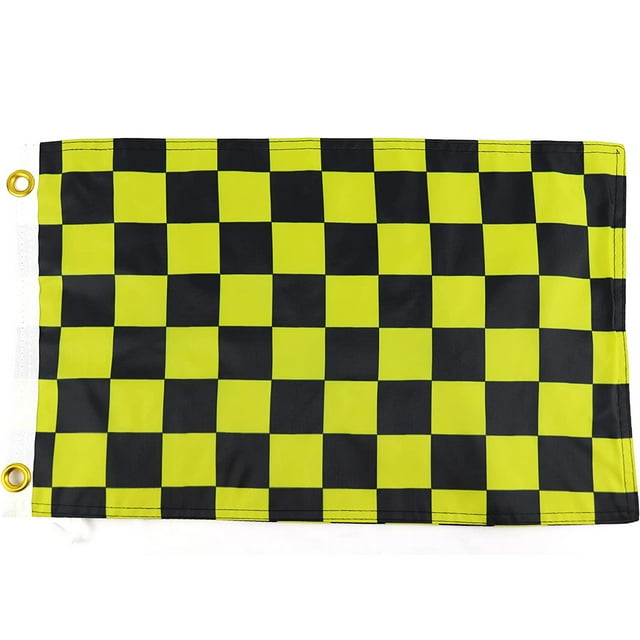 Black and Yellow Checkered Flag 12x18 Inches - Perfect for UTV ATV SxS ...