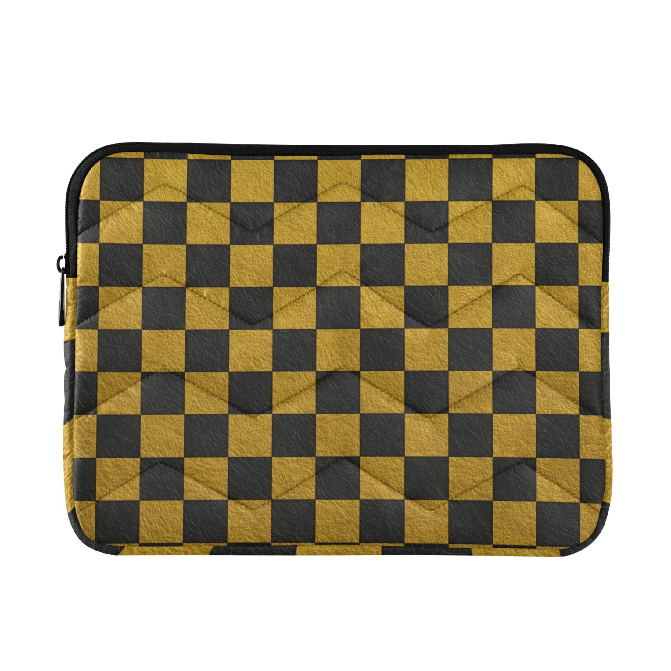 Black and Yellow Plaids with Texture Quilted Laptop Protective Cases ...