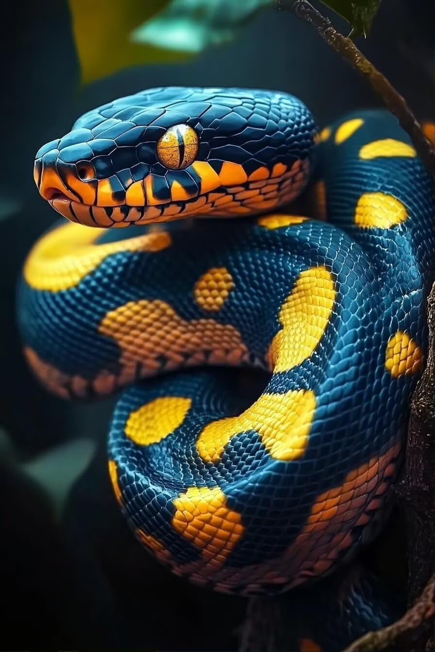 Black and Yellow Spotted Snake Wooden 1000 Pieces Jigsaw Puzzle for ...