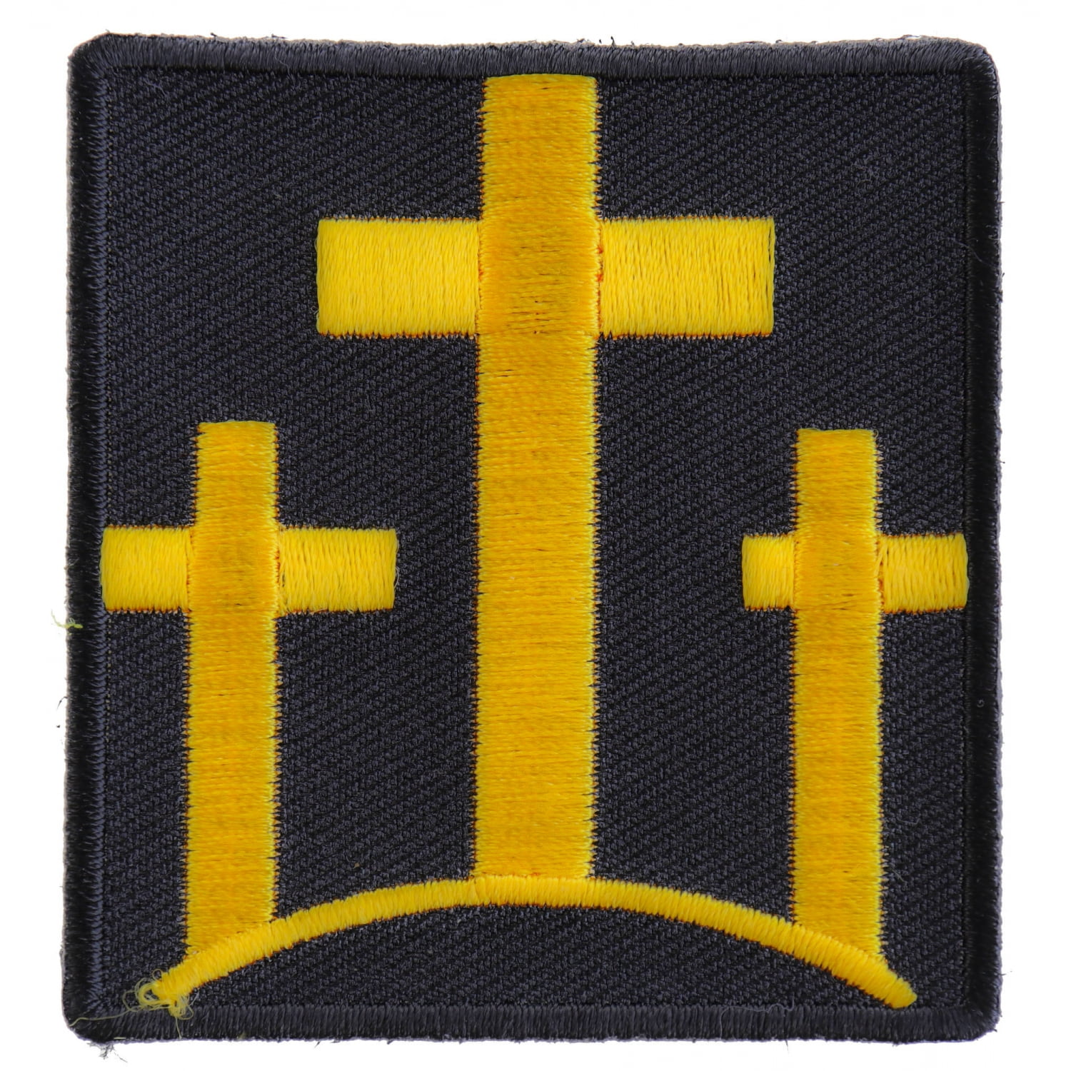 Black and Yellow Three Crosses Christian Patch - Walmart.com