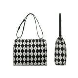 Black and off-white checkerboard pattern handbag Ladies Shoulder Bag ...