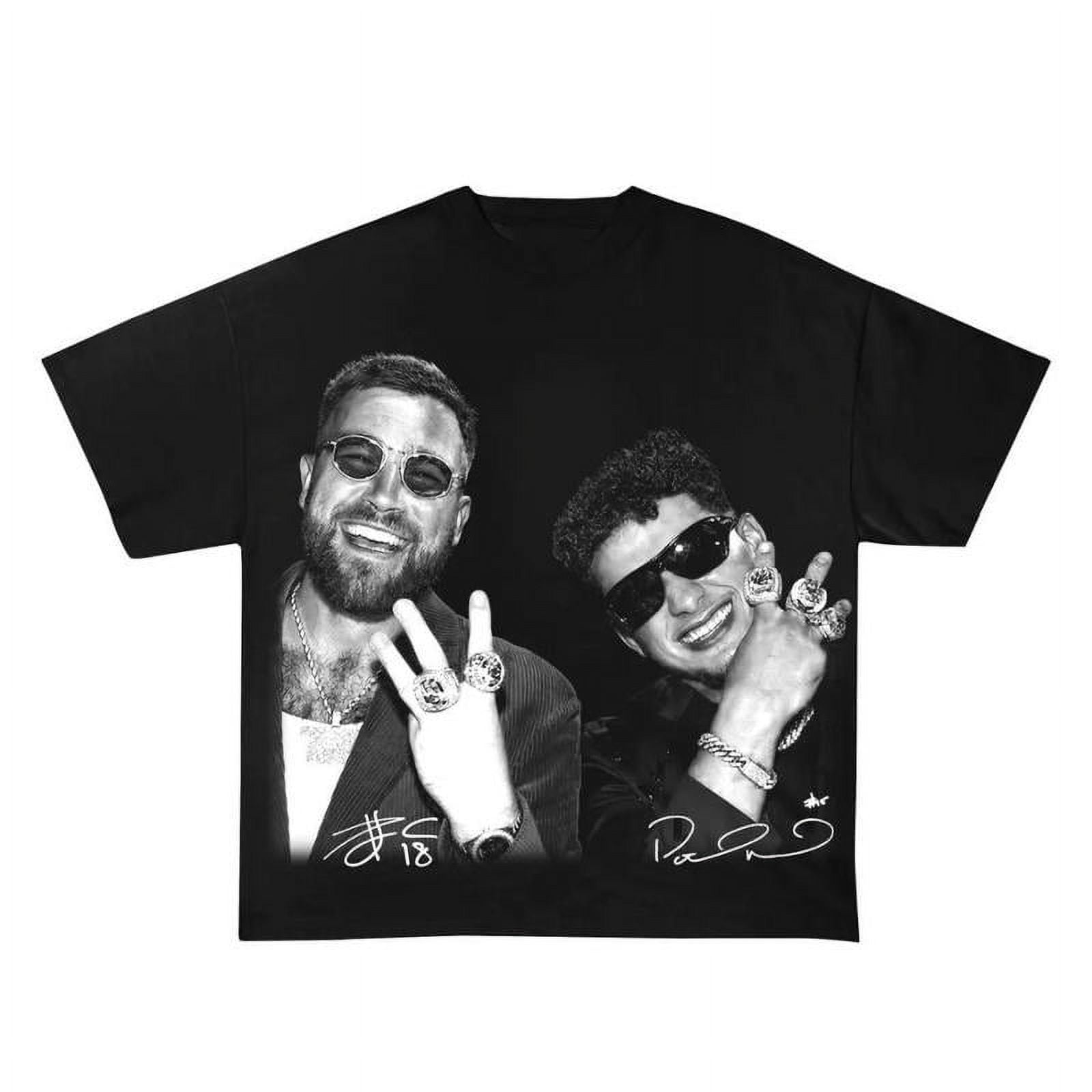 Black and white Mahomes and Travis K Three Rings T Kansas Unisex ...