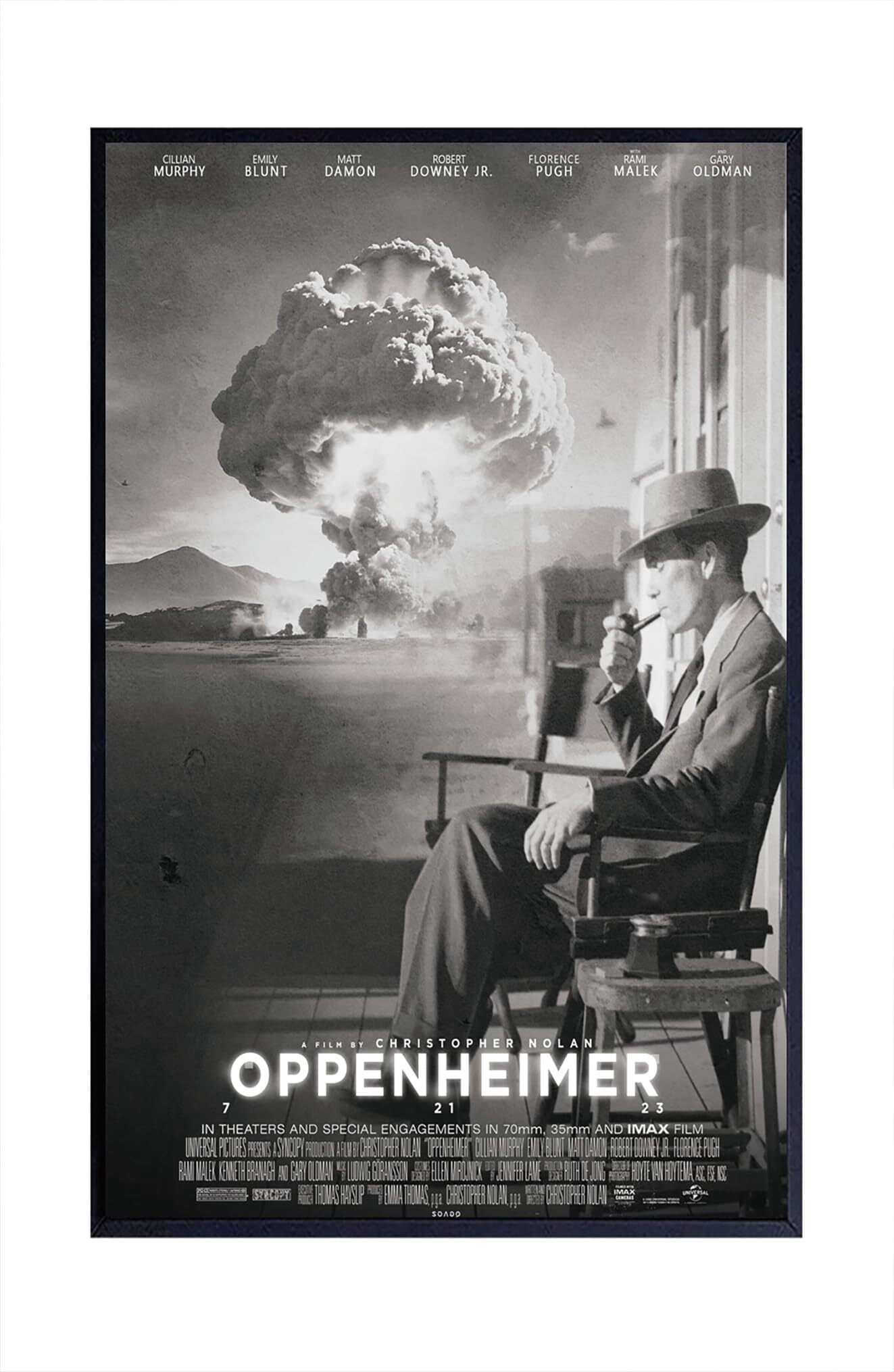 Black and white Oppenheimer Movie Poster Cool Wall Decor Art Print ...