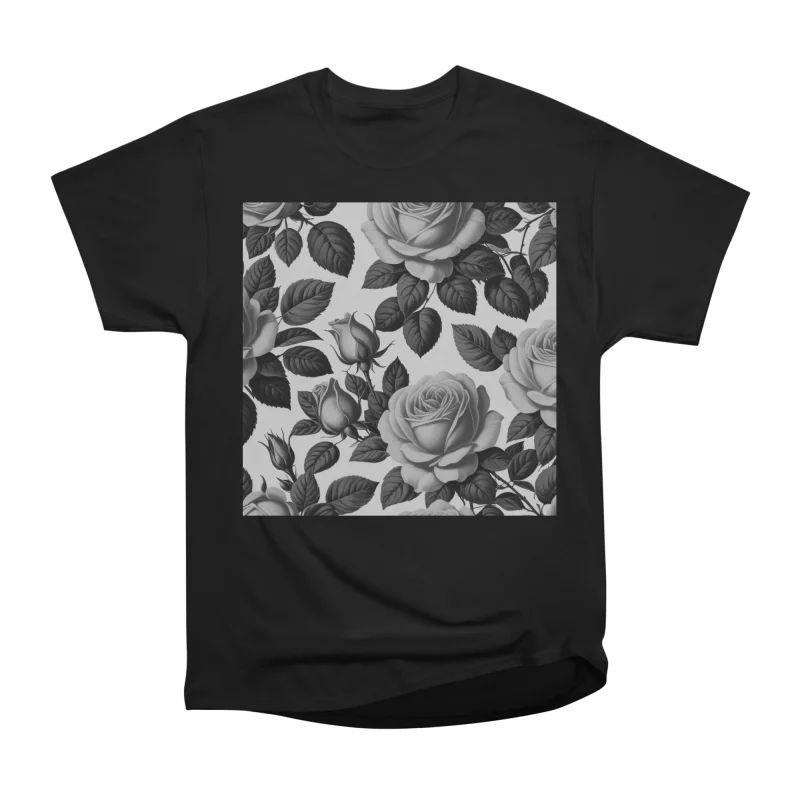 Black and white Roses print T-Shirt Tee Gift For Him Merch For Her ...