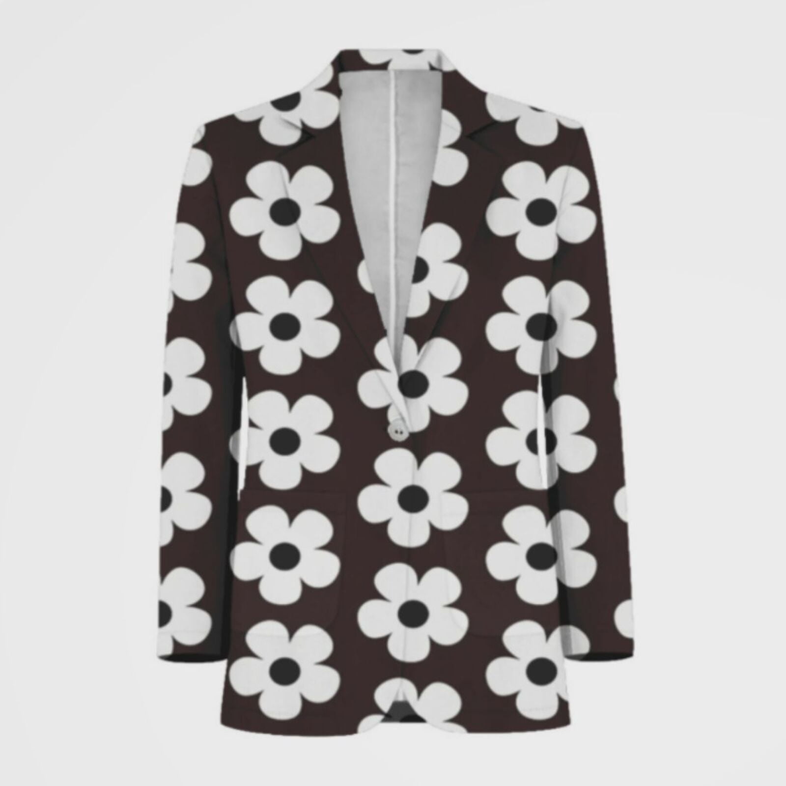 Black and white floral design-01 Men Blazers Slim Clothing Summer ...