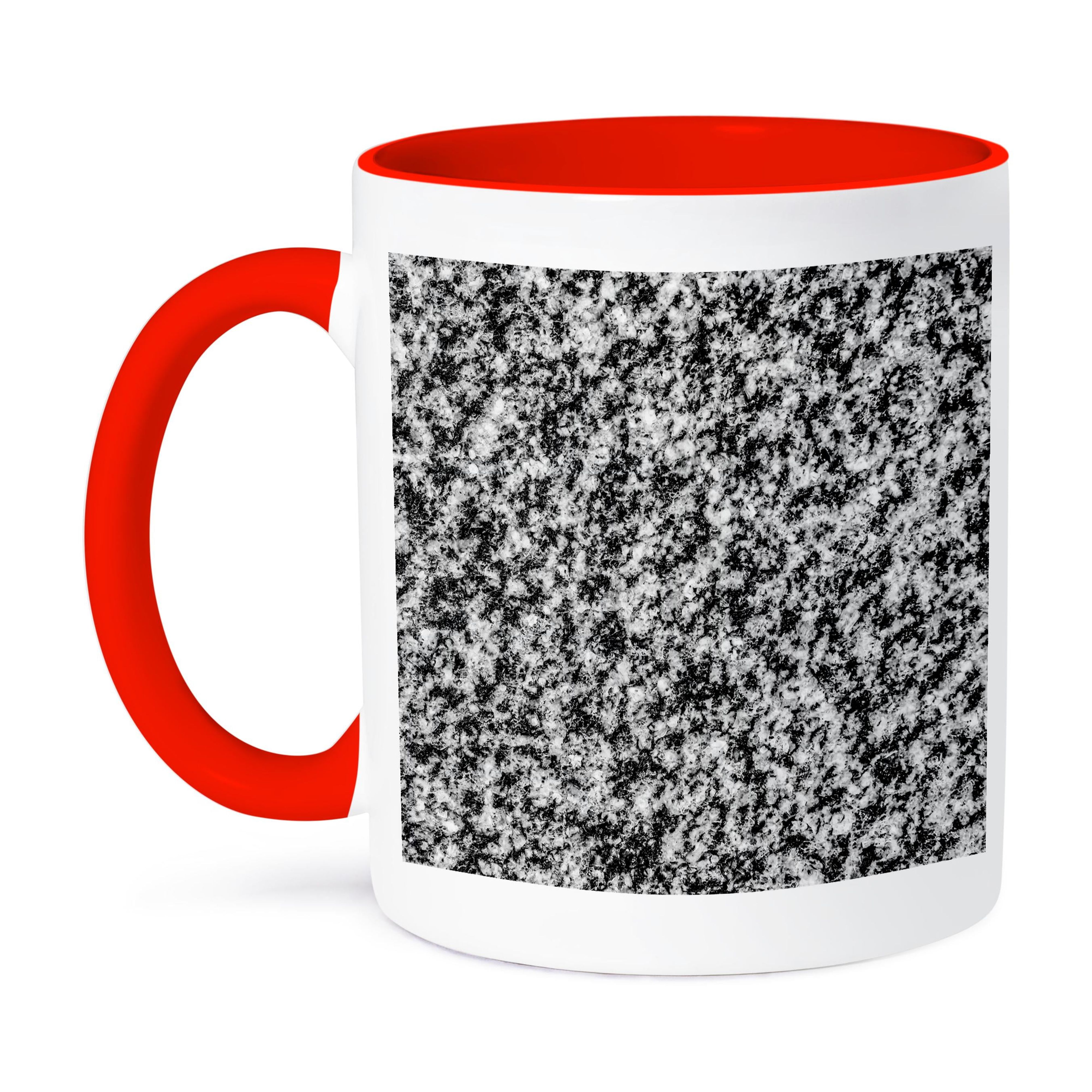 3dRose, Black and white granite stone texture, 15oz Two-Tone Red Mug ...