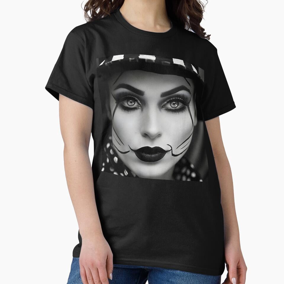 Black and white head shot of a circus artist G5821, for Unisex ...