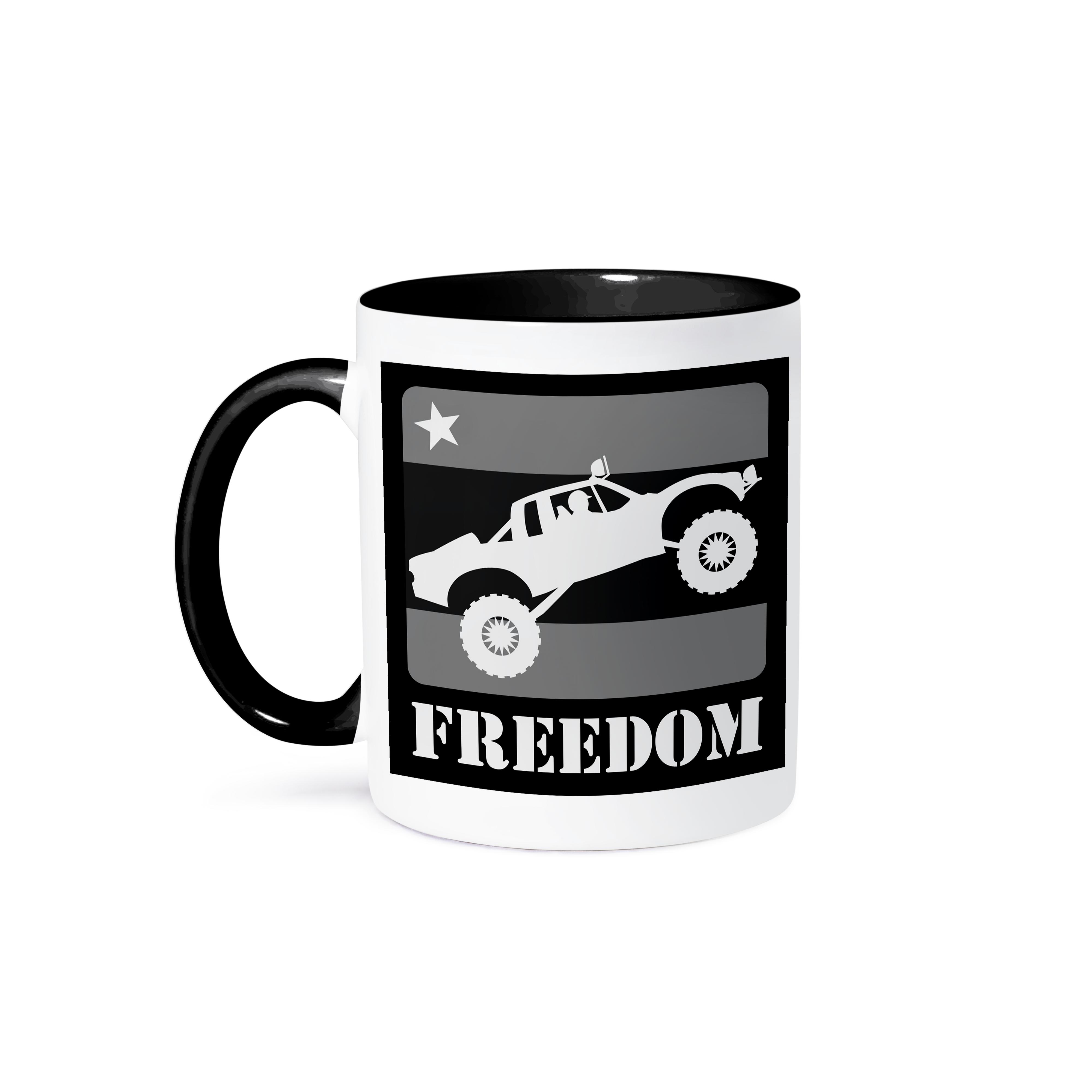 3dRose, Black and white image of a pre-runner race truck taking flight ...