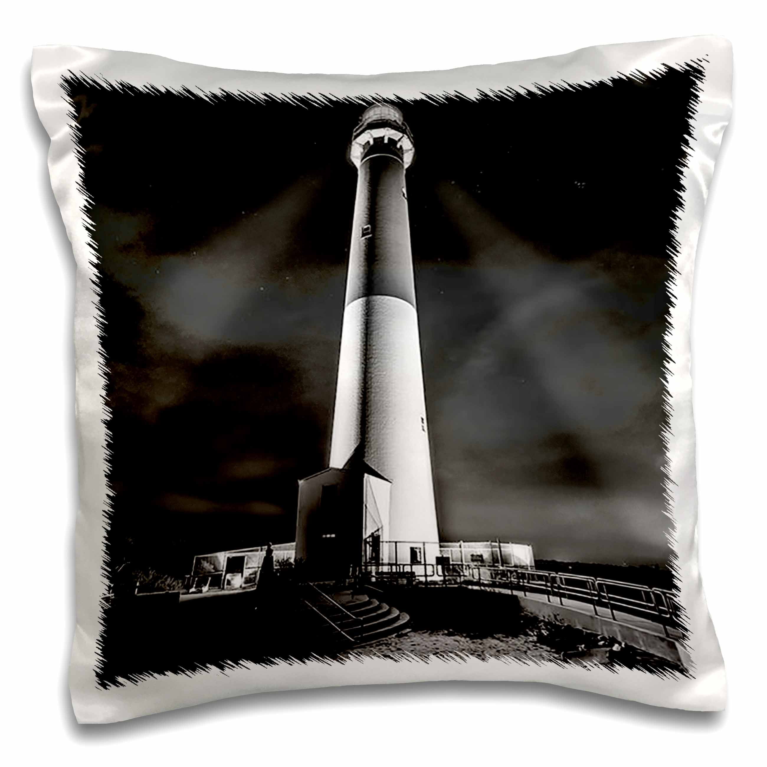 Black and white photo of the Barnegat Lighthouse under the night sky ...