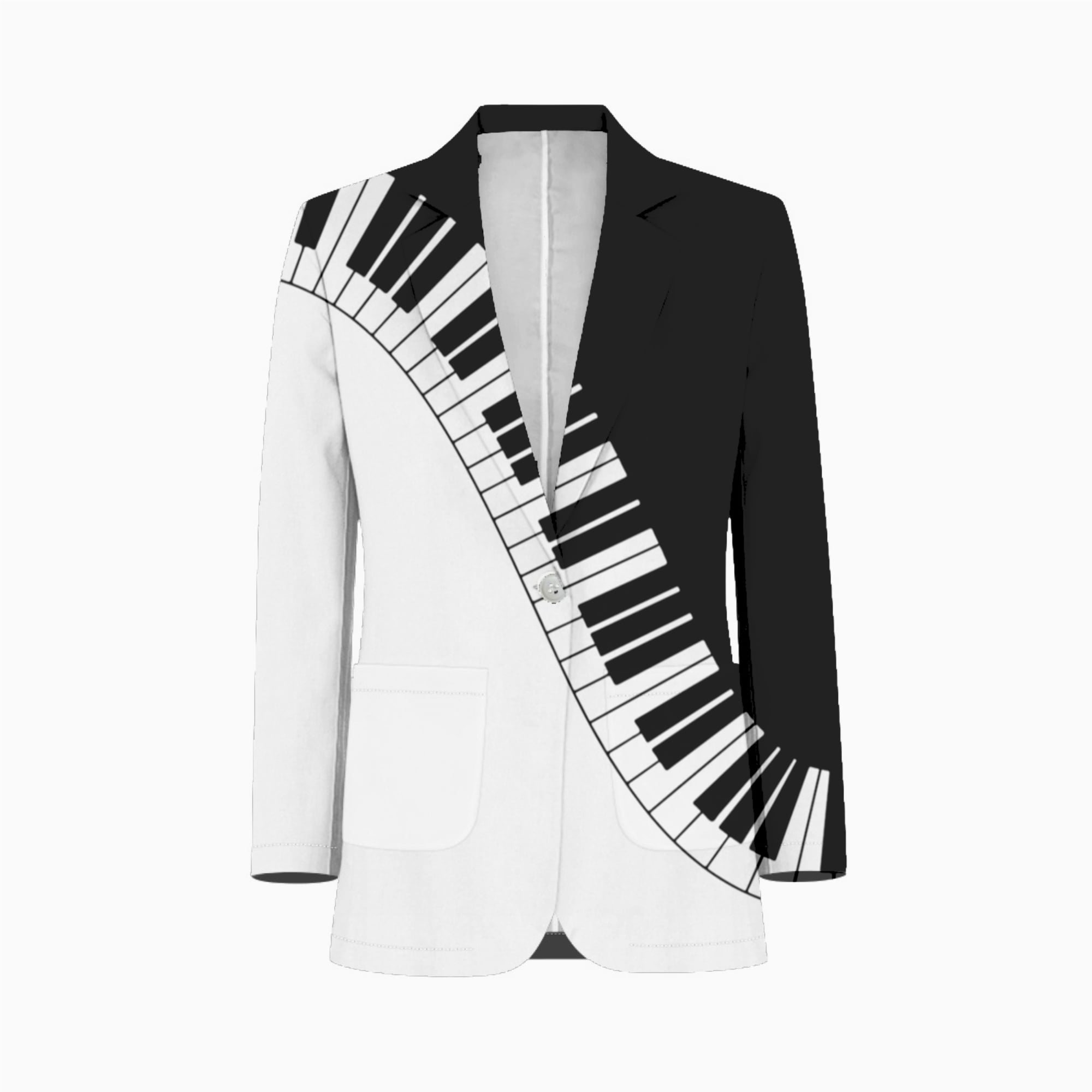 Black and white piano keyboard Men Blazers Slim Clothing Summer Jacket ...