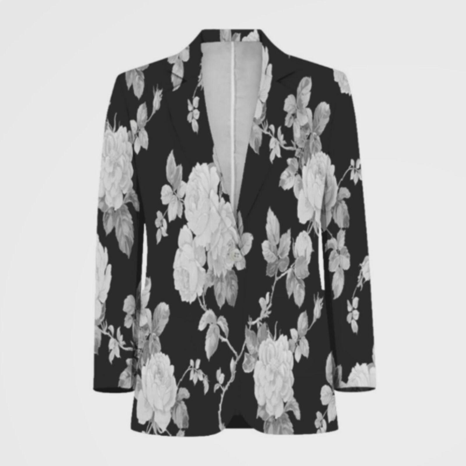 Black and white roses-01 Men Blazers Slim Clothing Summer Jacket Man ...