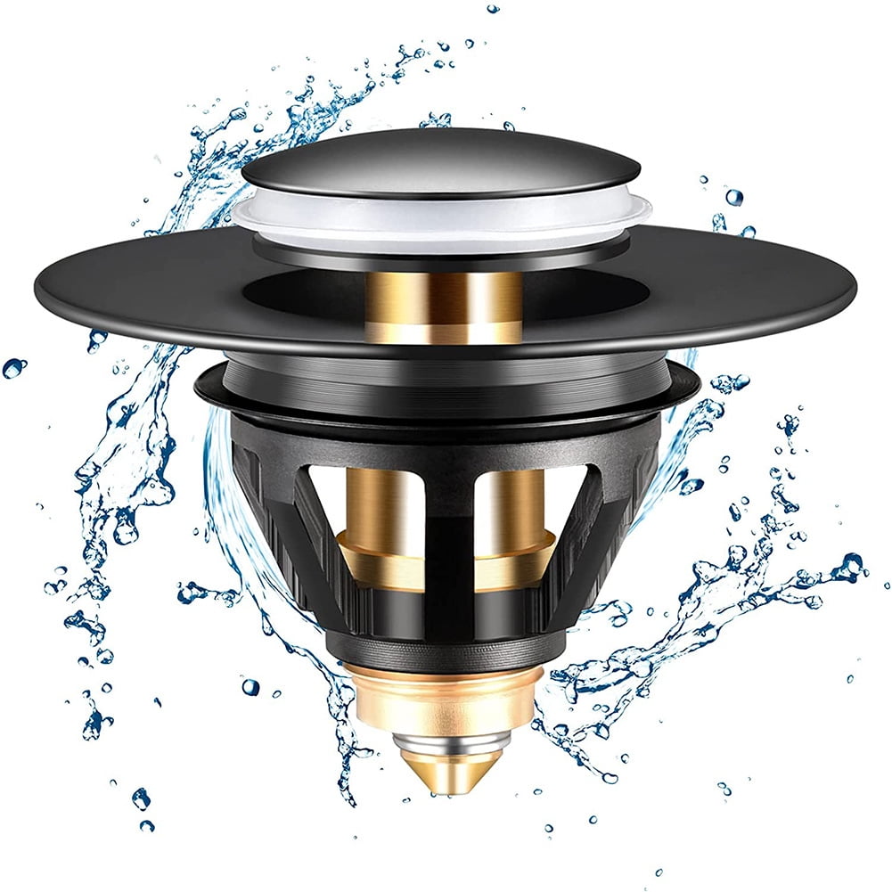Black basin kitchen bathroom pop-up drain filter - Walmart.com
