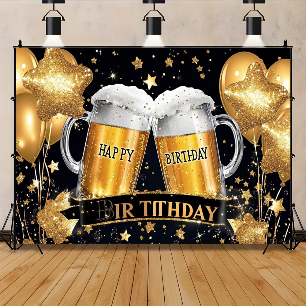 Black birthday background for cheers theme party celebration,39*59in ...
