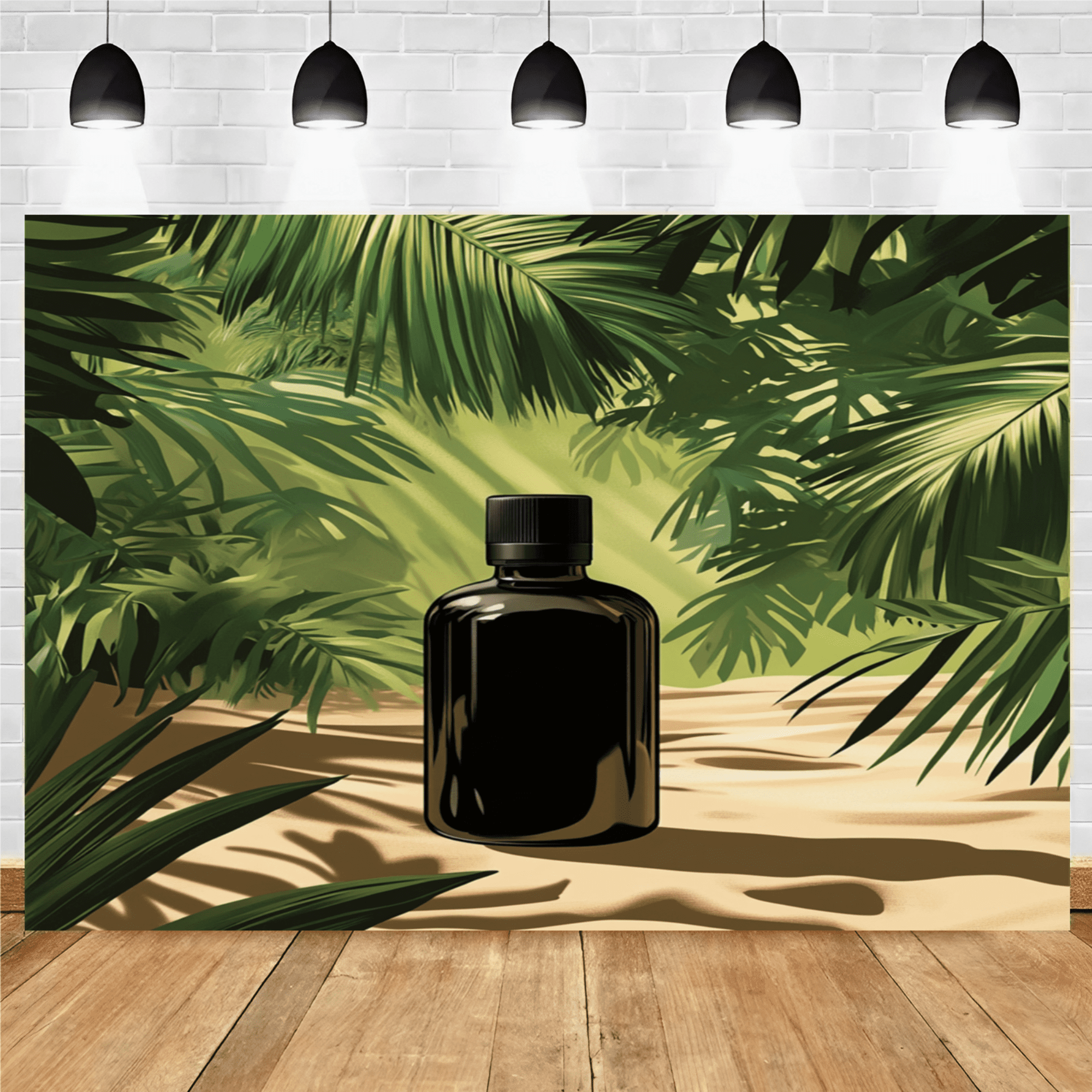 Black bottle in tropical foliage Natural Scenic Backdrops Summer ...
