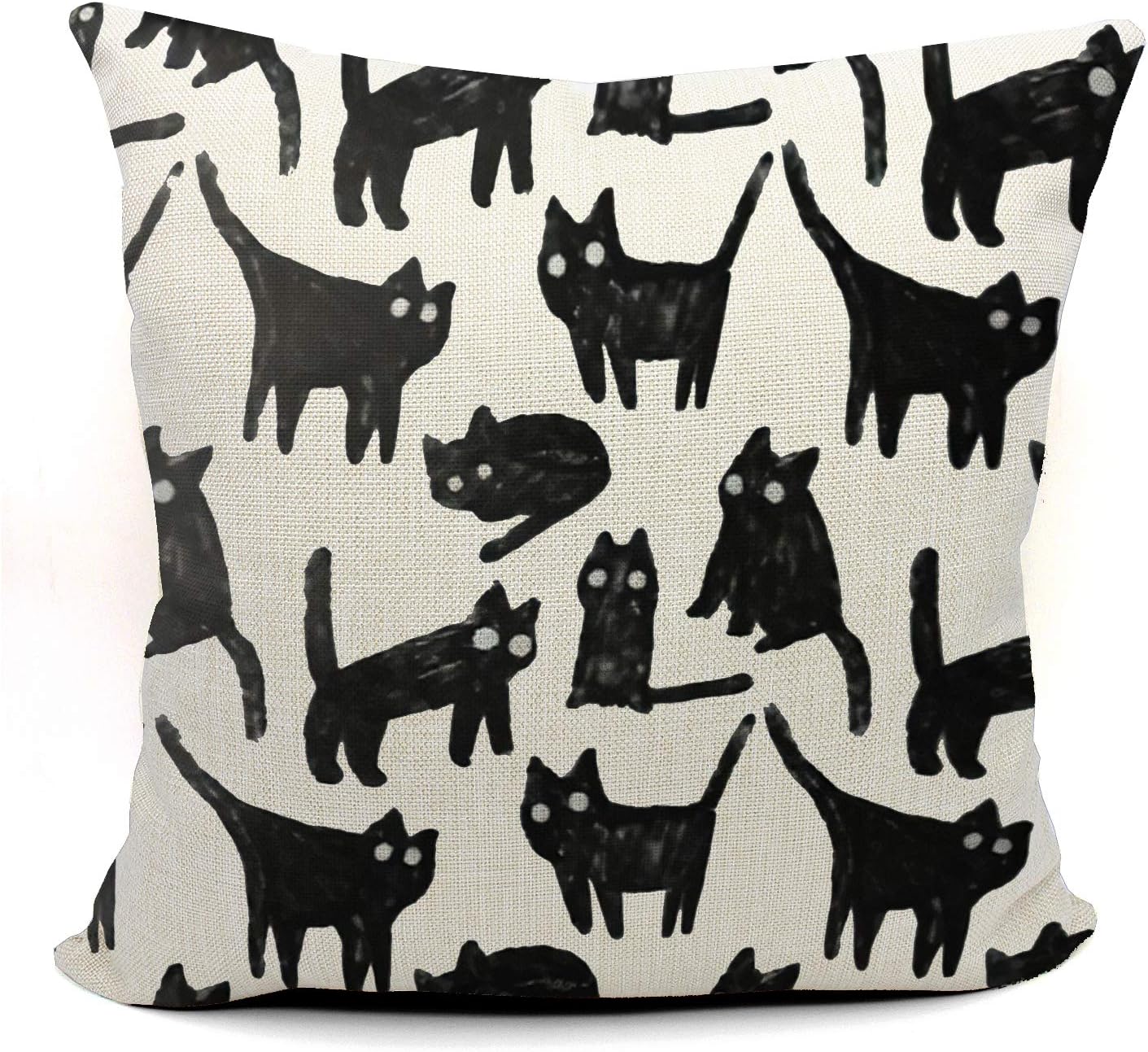 Black cat Pillow Covers 18x18,Black cat Halloween Decor,Black cat Decor ...