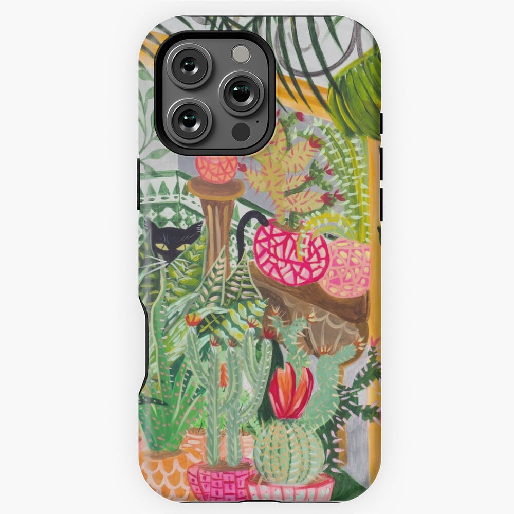 Black cat in the garden Phone Case for iPhone 16 15 14 13 12 11 Pro Max ...