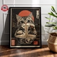 Black cat noodles Ramen Japan Japanese wall decor Neutral minimalist ...