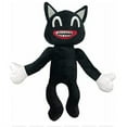 Black Cat Siren Head Plush Toy Red Teeth Cat 37cm
