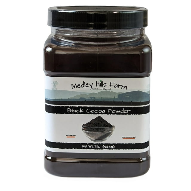 Black Cocoa Powder By Medley Hills Farm 1 Lb In Reusable Container