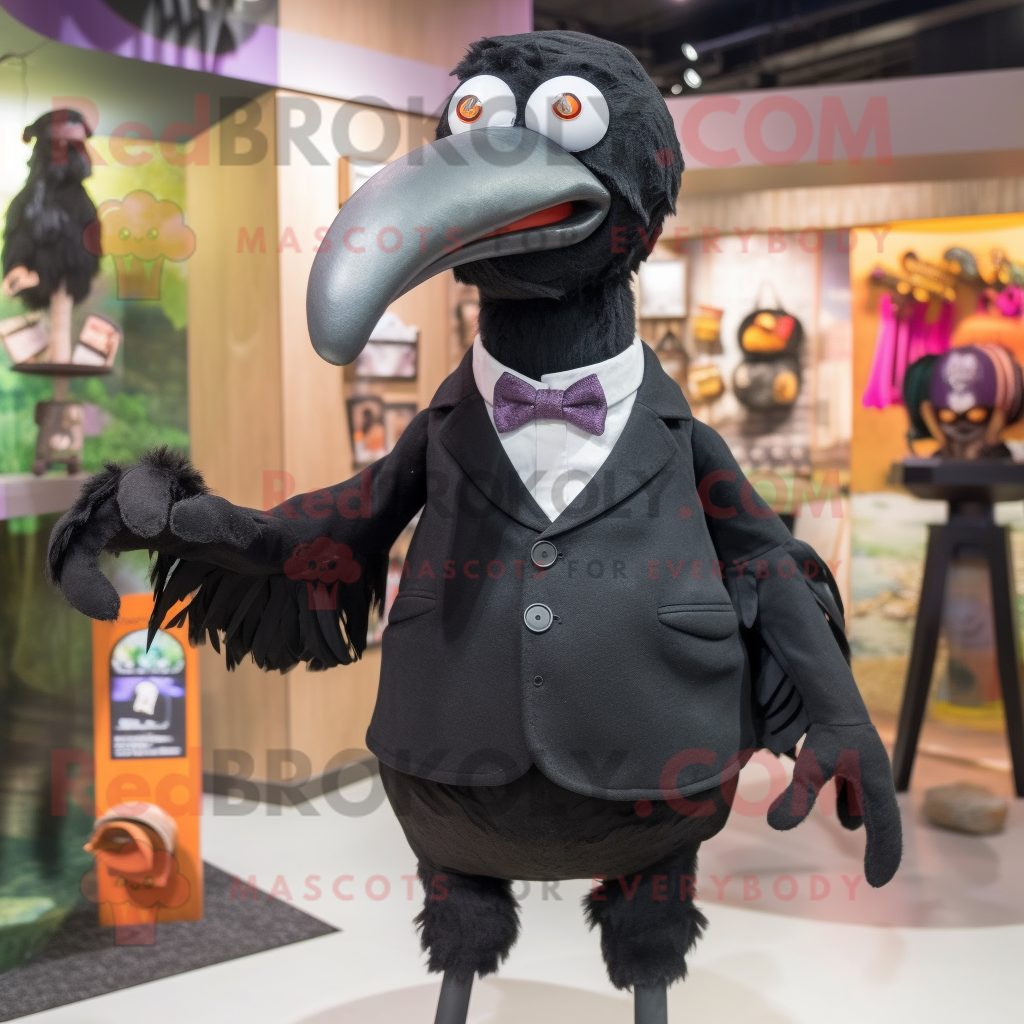 Black dodo bird REDBROKOLY mascot costume character dressed with Chinos ...