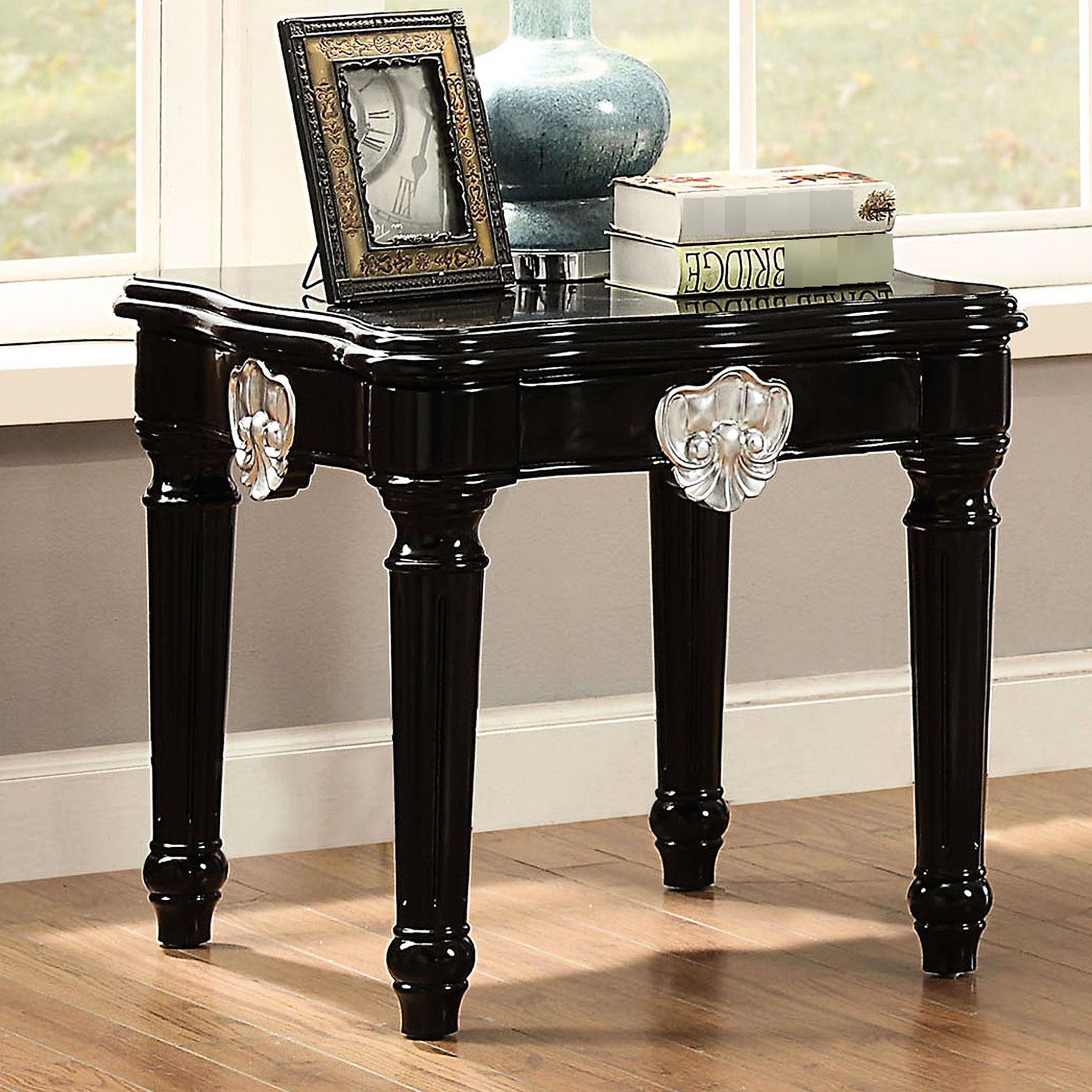 Black end table with MDF tabletop and poplar wood apron for primary ...