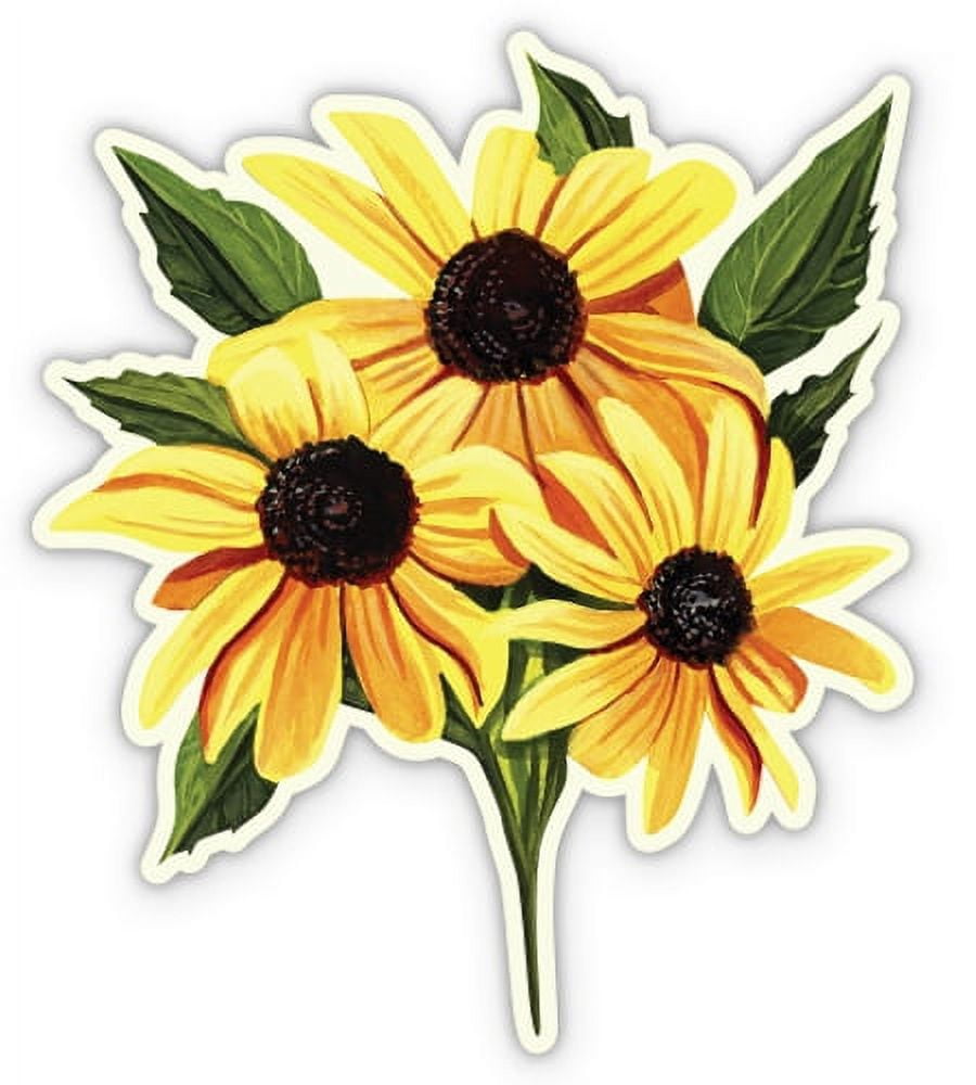Black-eyed Susan Flowers - 12" Vinyl Sticker Waterproof Decal - Walmart.com