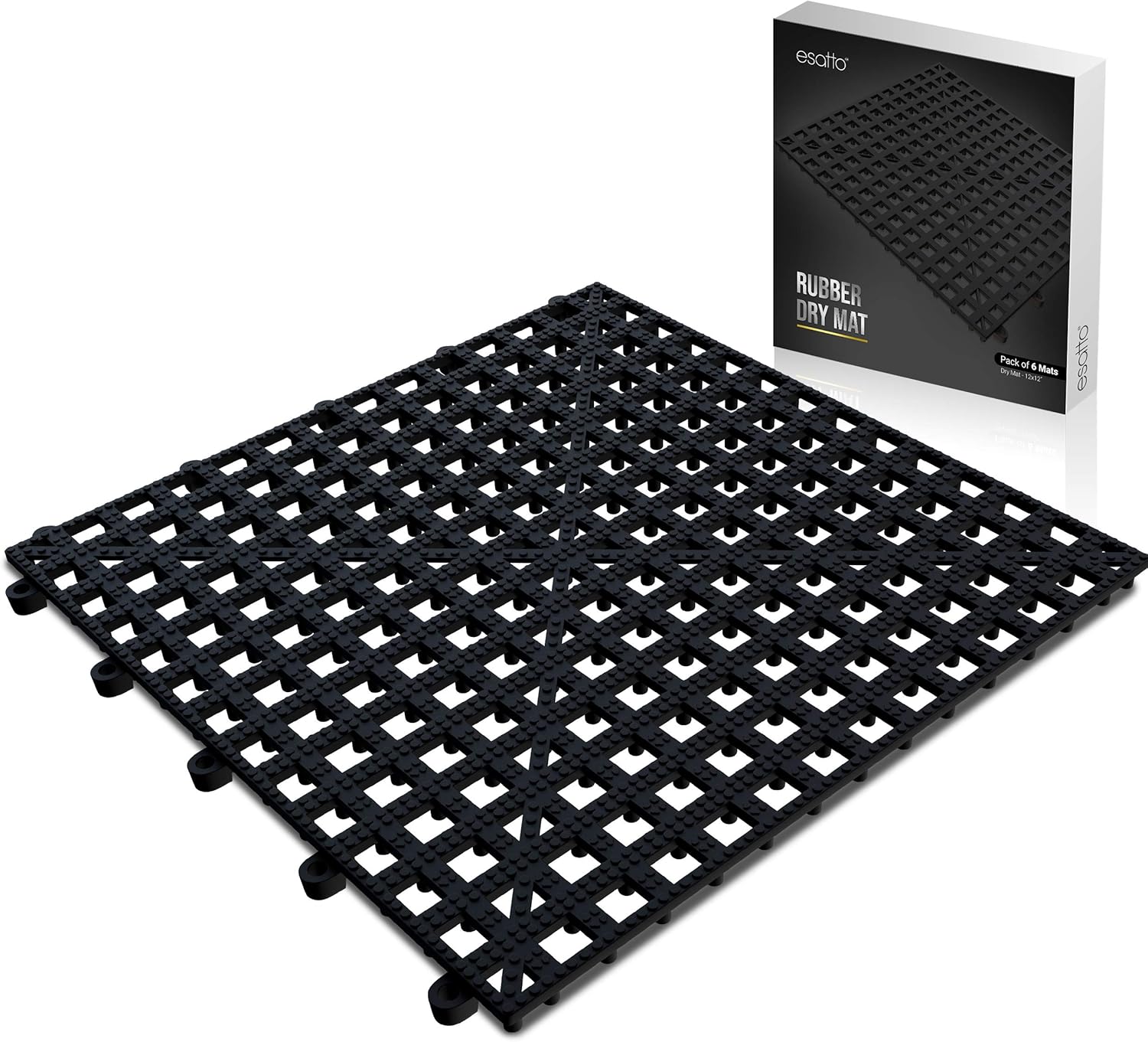 Black – for Spills, Stain Protection, Slip Surface, 6 Pack Interlocking ...