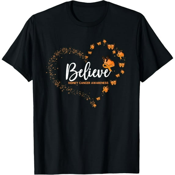 Black for both men and women Kidney Cancer Awareness Butterfly Believe ...