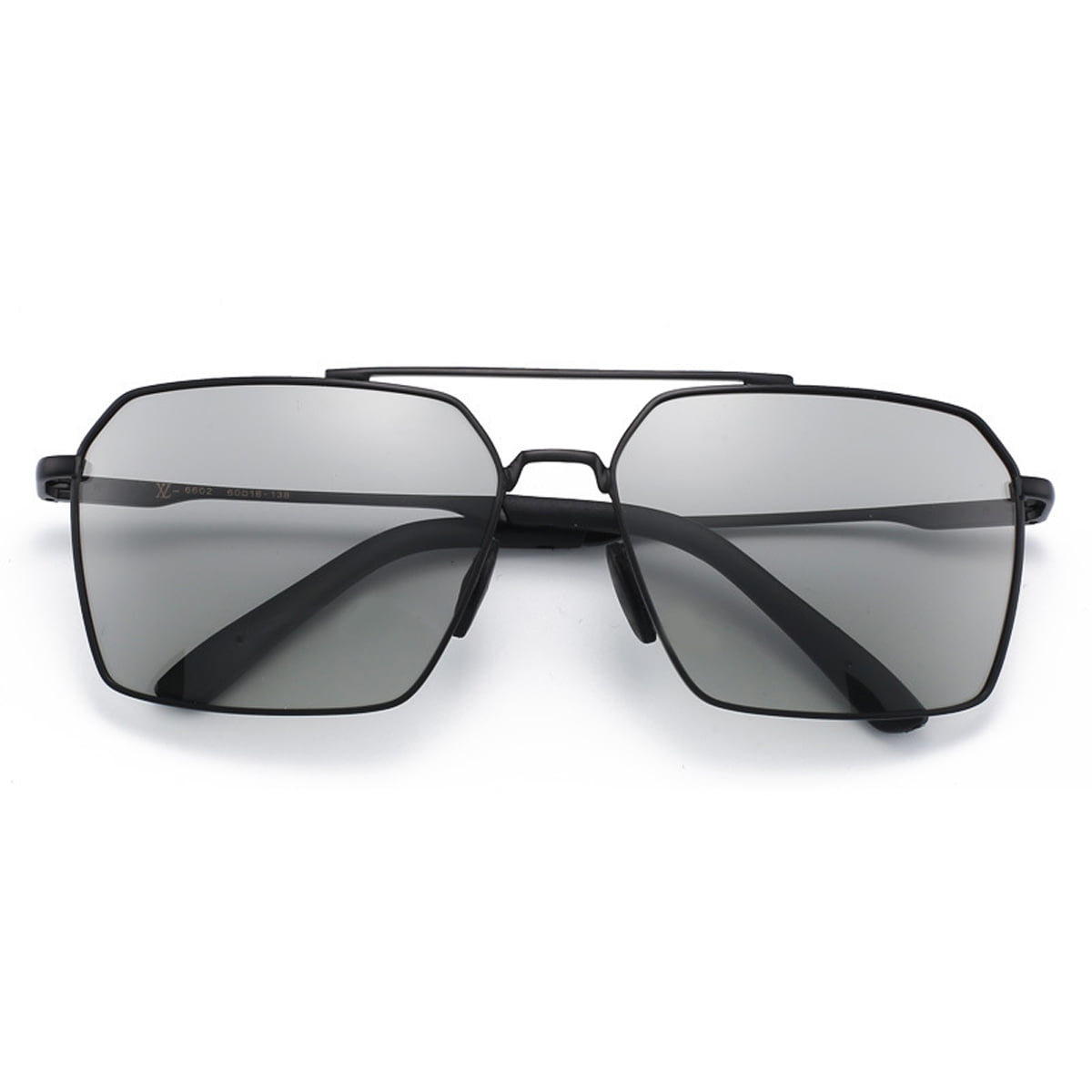 Black-framed toad glasses, day and night color-changing sunglasses ...