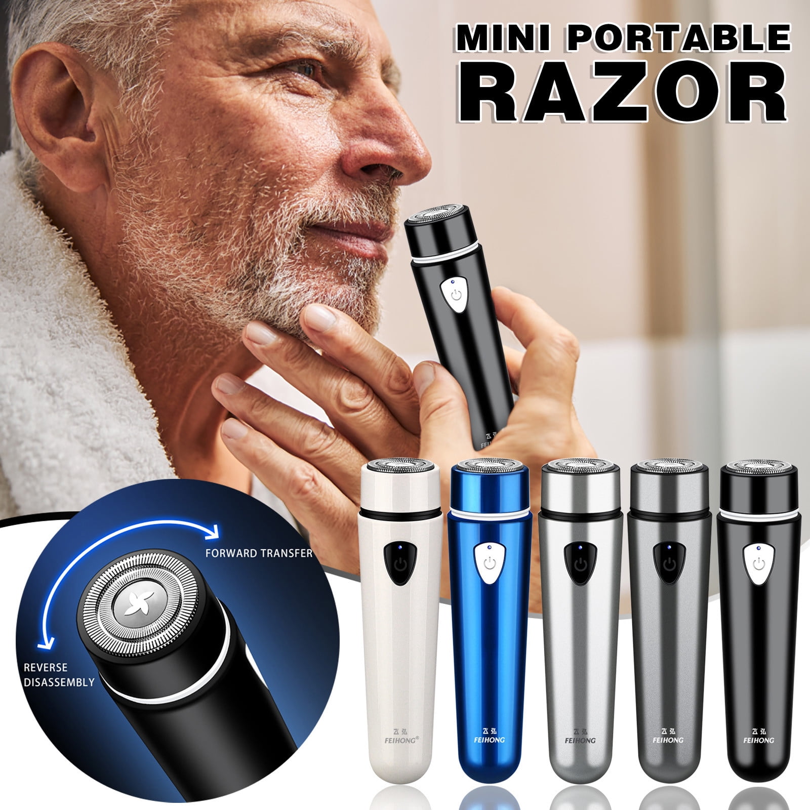 Portable Shaver - USB Rechargeable Shaver With Compact Wireless Fast Charging Nasal Mustache ...