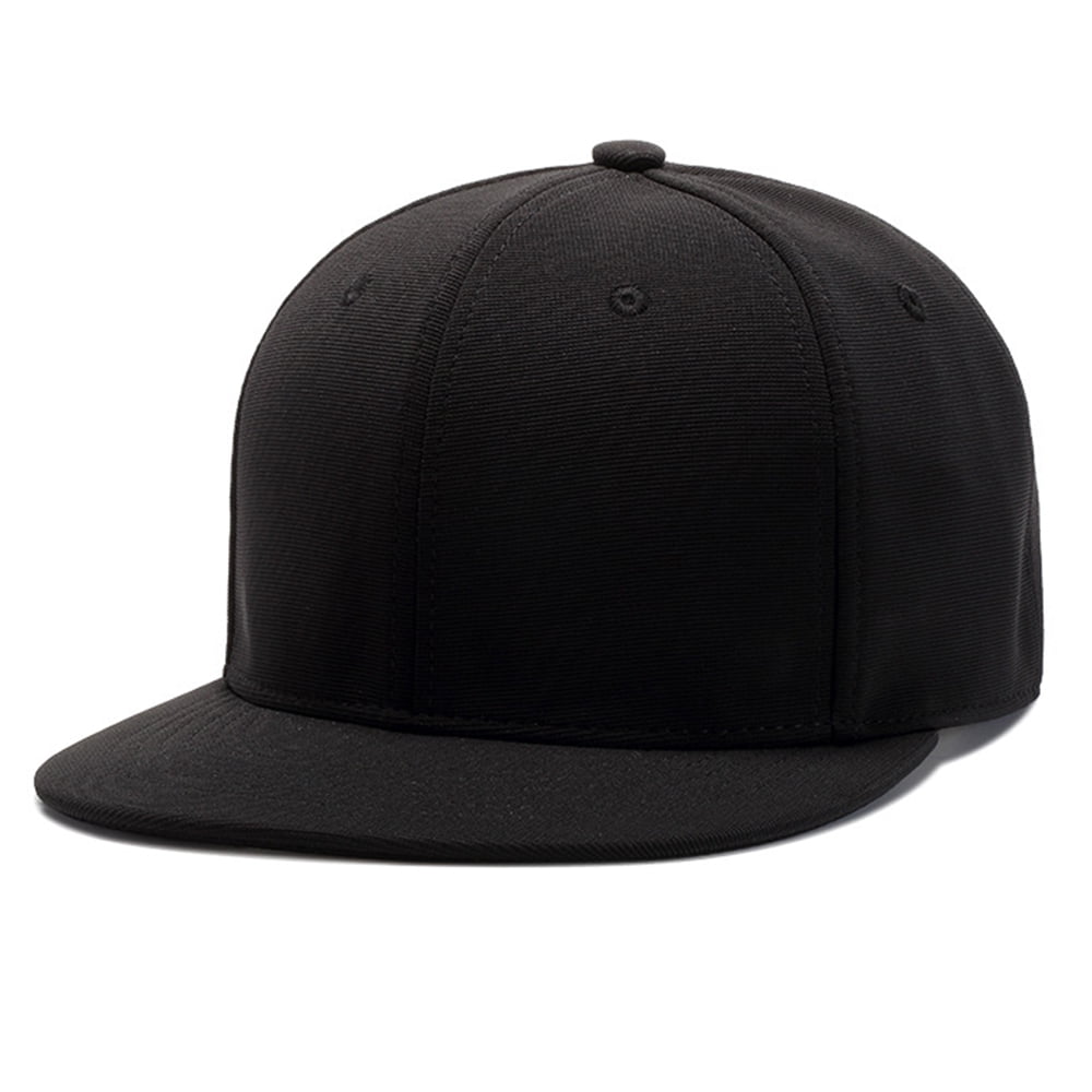 Black hat Summer breathable simple hat Solid flat brim hat Sun visor ...