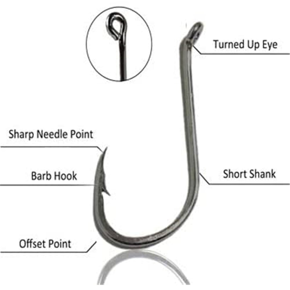 Black high carbon steel 160 eccentric round fishing hook/box - Walmart.com