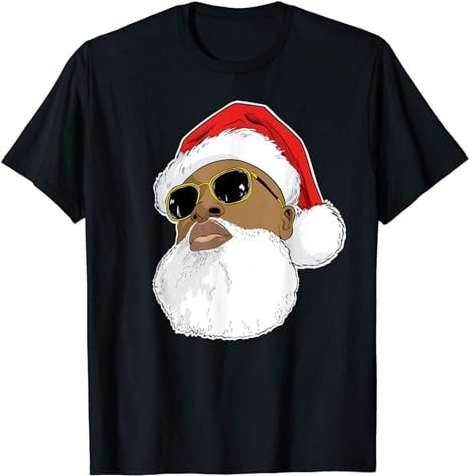 Black hip hop Santa Claus novelty African American Santa T-Shirt ...