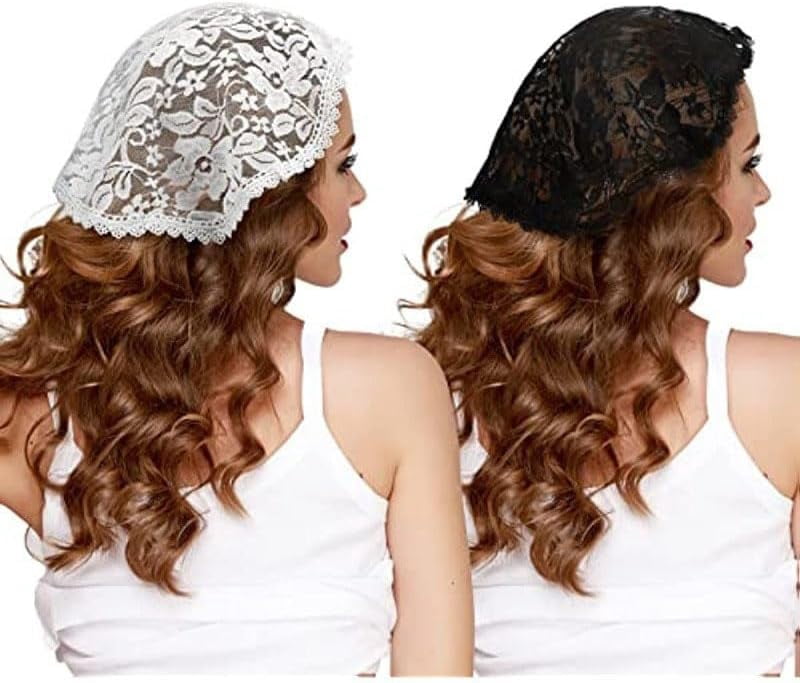 Black lace Veil Mantilla Church Veil White Church Veil Lace Embroidery ...