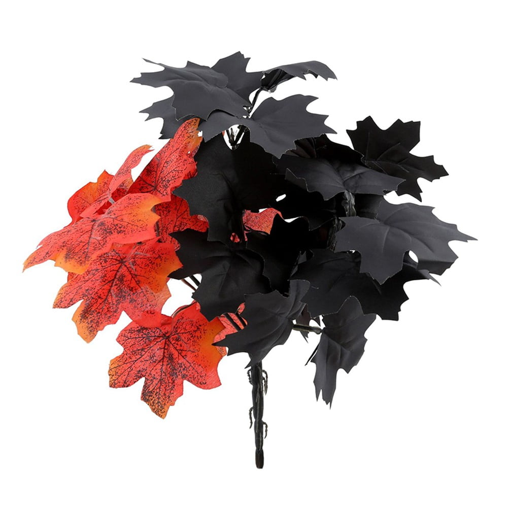 Black Leaf Pumpkin Decoration Artificial Fall Branch 45cm - Walmart.com