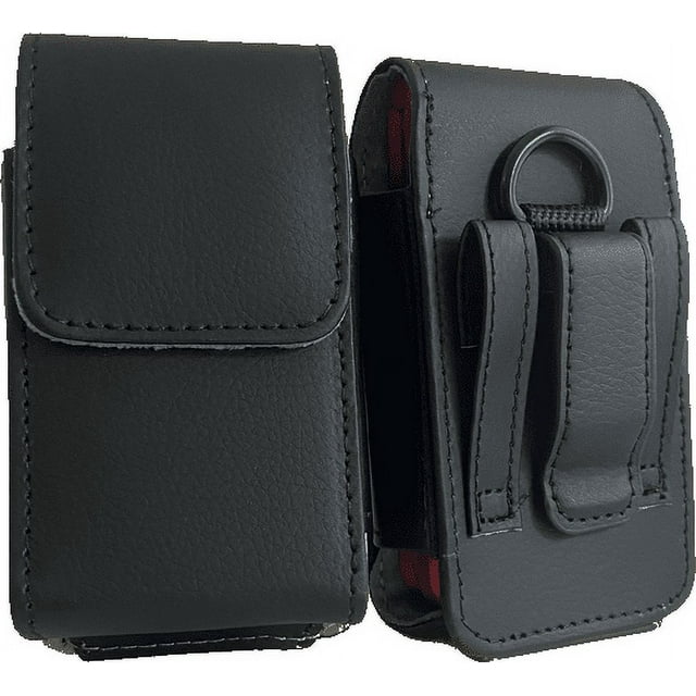 Black leather case with fixed clip and Belt Loops fits Nokia 2760 Flip ...