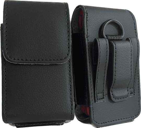 Black leather case with fixed clip fits Verizon Orbic Journey Flip ...