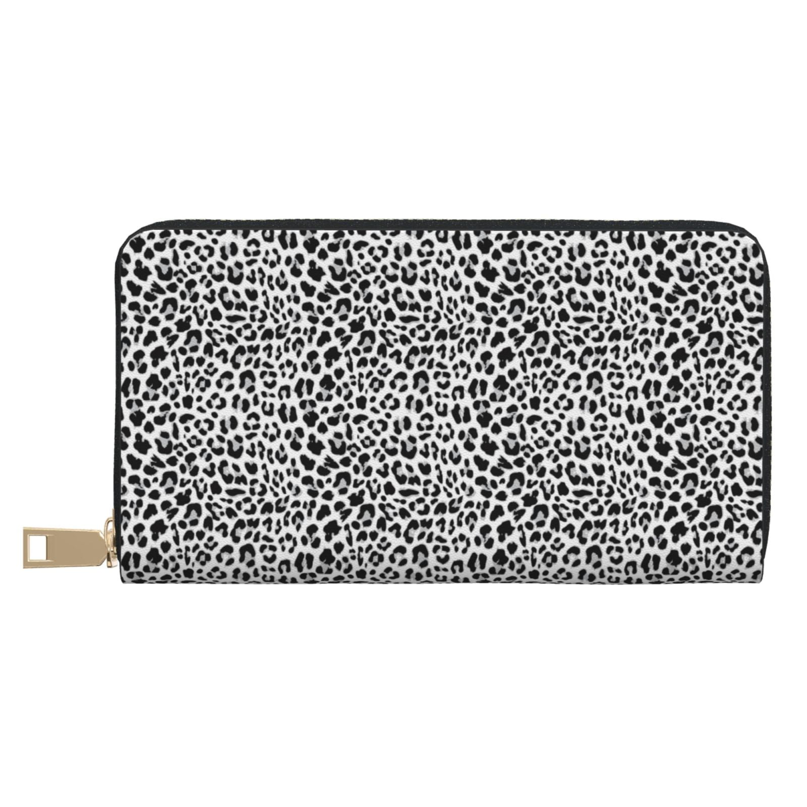 Black leopard print A Wallet Women, Leather Bifold Multi Card Wallet ...