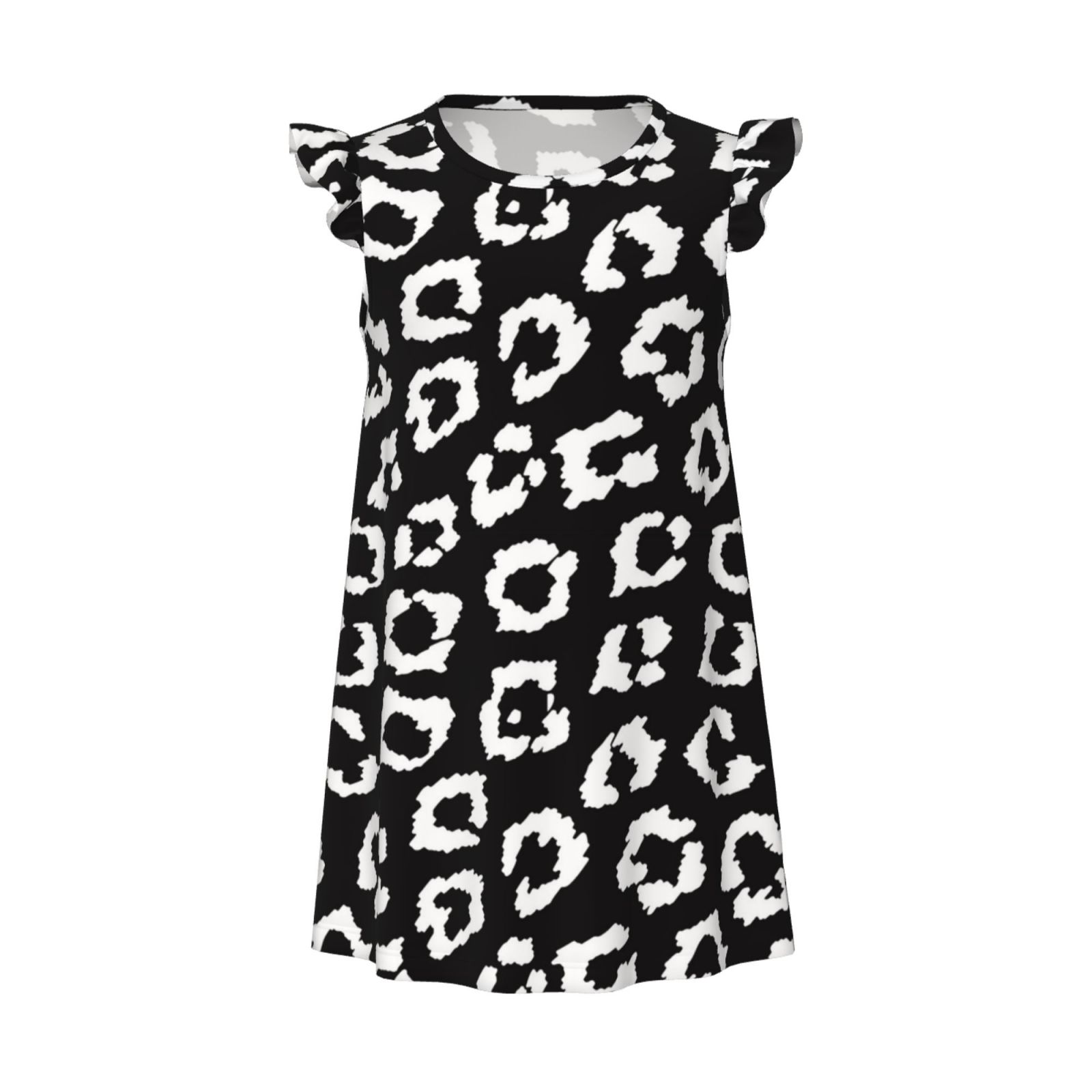 Black leopard print Girls Nightgowns, Pajamas for Girls, Soft Flutter ...