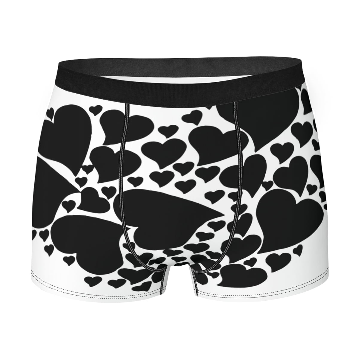 Black love heart pattern Boxer Shorts For Man 3D Print Male Underwear ...
