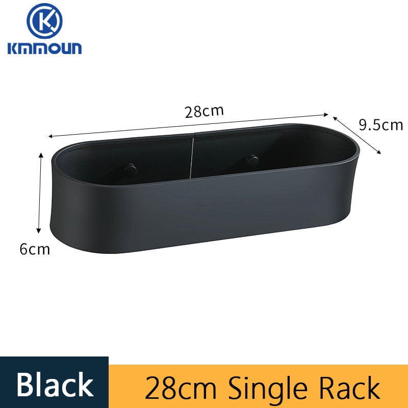 Black / matte bathroom shelf shampoo rack kitchen storage holder towel ...