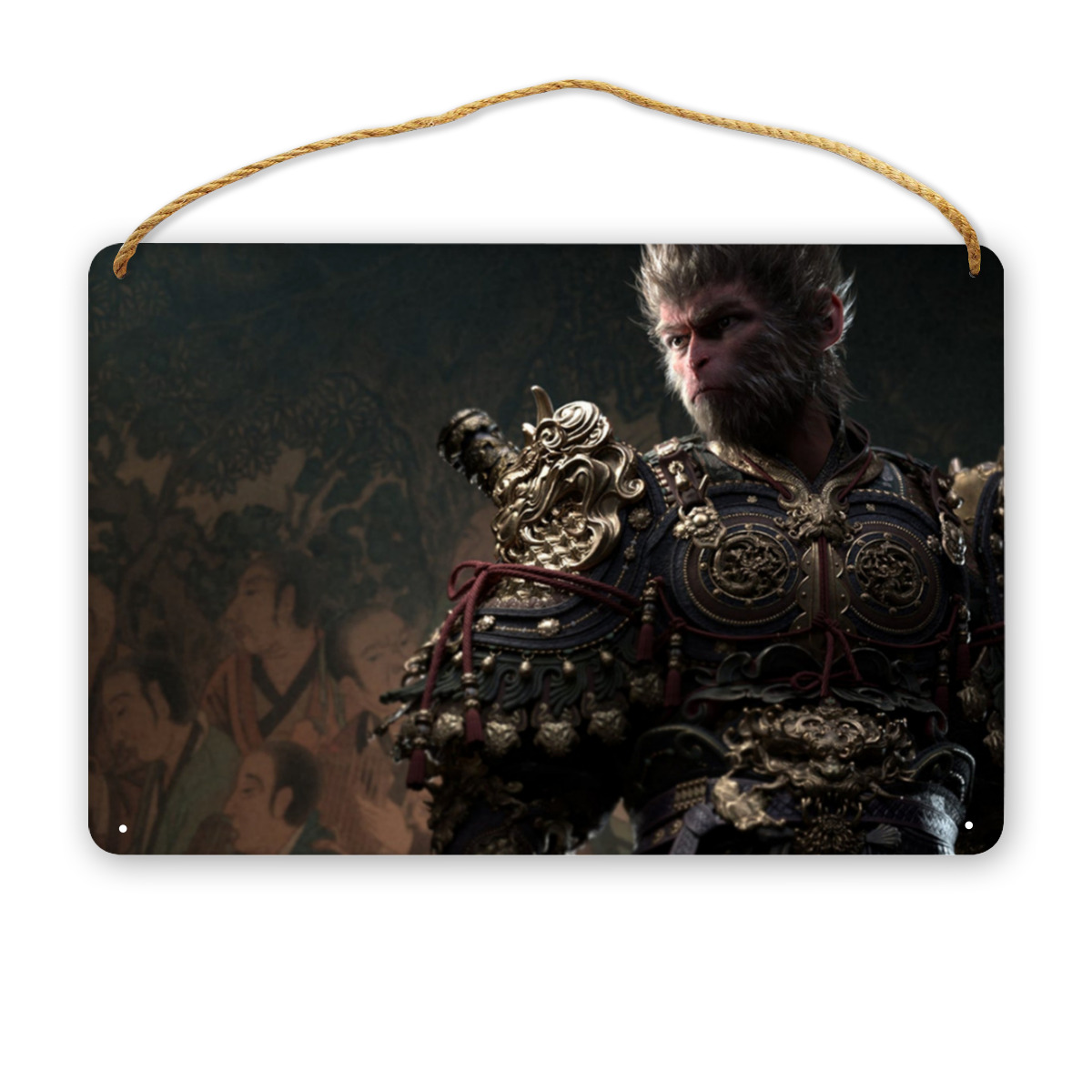 Black myth wukong Woodblock Print Wooden Decoration, Single Side High ...