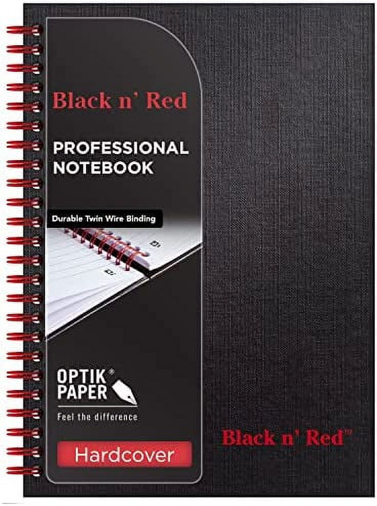 Black n' Red Notebook, Durable Hardcover, Premium Optik Paper, Scribzee ...